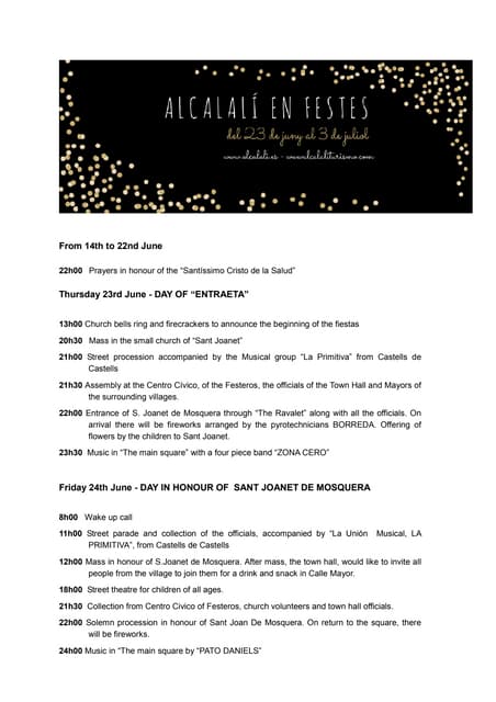 Programme english fiesta aug hoja1 | PPT