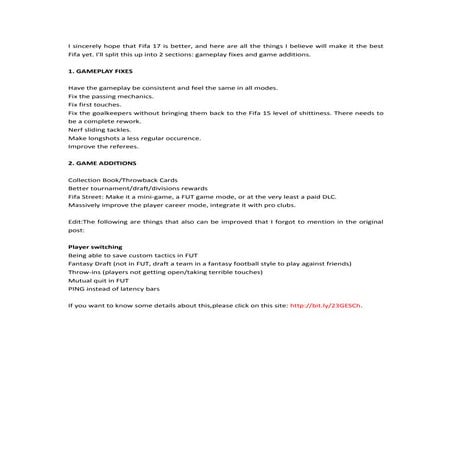 Fifa 17-wishlist | PDF