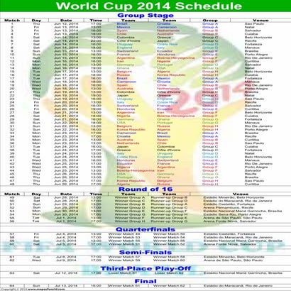 2014 football world cup fixture | PDF