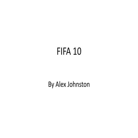 Fifa 10 | PPTX | Sports Video Games | Video Game Genres