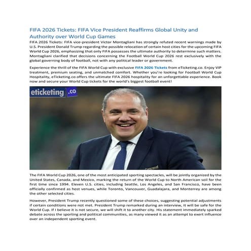 Strengthening FIFA World Cup 2026 Security After Copa America Incidents ...