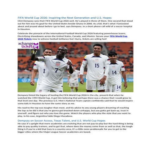 FIFA World Cup 2026 Inspiring the Next Generation and U.S. Hopes.docx