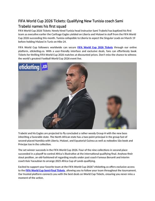 FIFA World Cup Unbeaten Tunisia joins Morocco at the World Cup 2026.docx