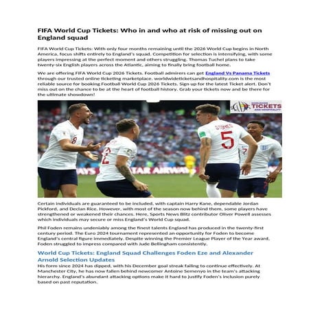 FIFA World Cup Tickets Who in and who at risk of missing out on England ...