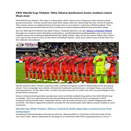 FIFA World Cup Tickets Why Ghana backroom team matters more than ever.docx