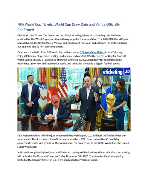 FIFA World Cup Final And Host Nations Unveil Plans for World Cup Draw ...