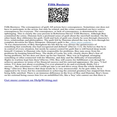 Fifth Business | PDF