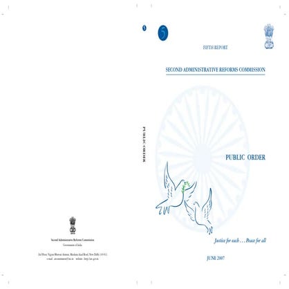 Second ARC(Fifth Report)- Public Order(Government of India) | PDF