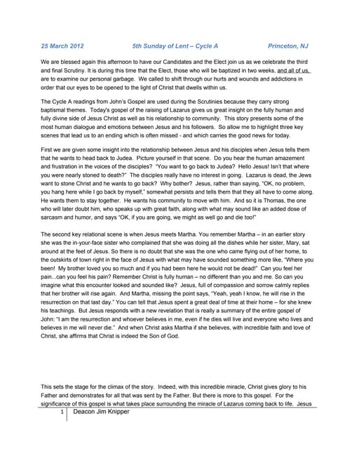 Sermon Outline John 11 | DOCX | Christianity | Religion & Spirituality