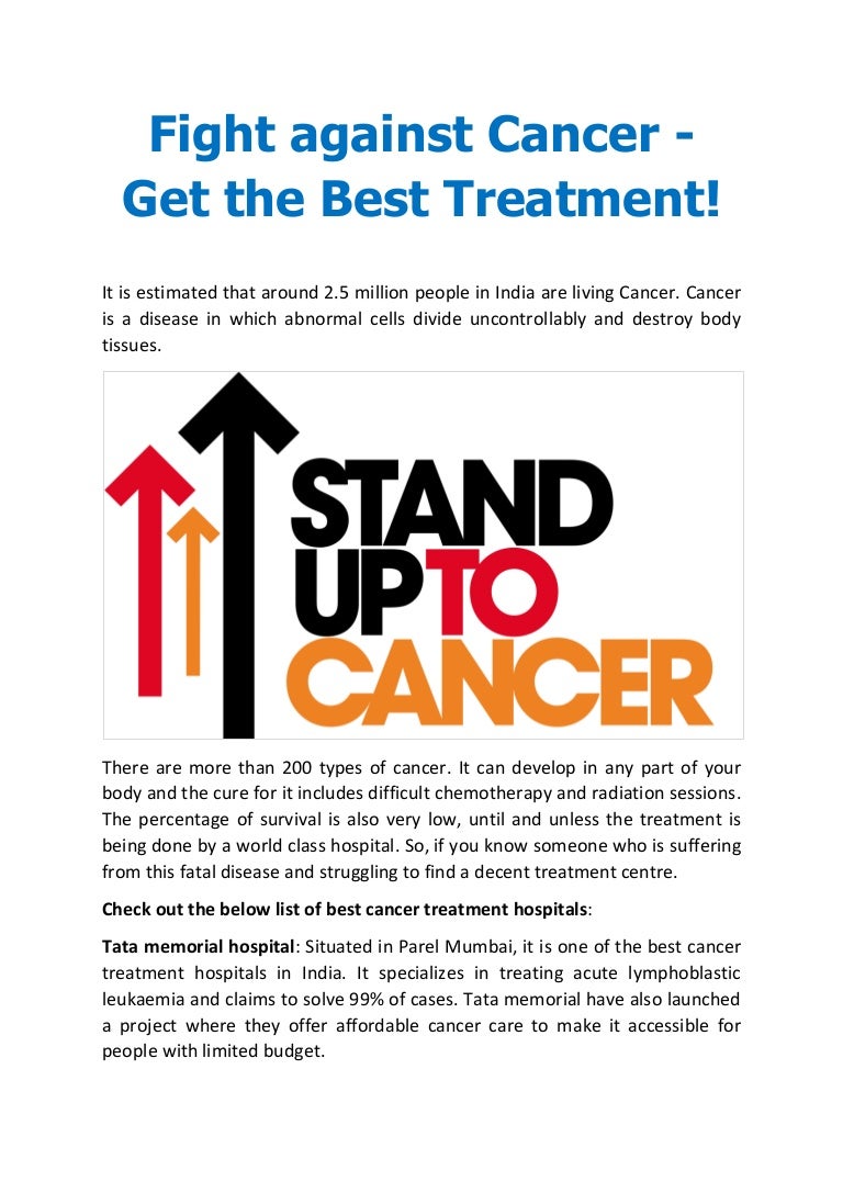 Fight against Cancer - Get the Best Treatment!