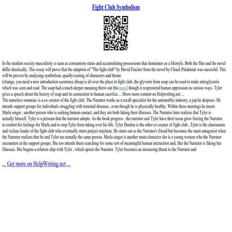 Fight Club Symbolism | PPT