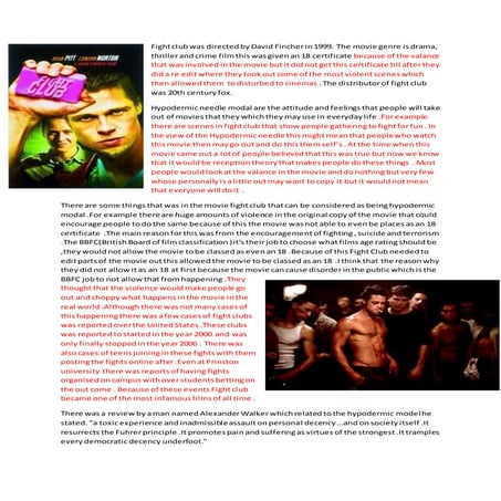 Fight club was directed by david fincher in 1999 redo | DOCX | Cameras ...