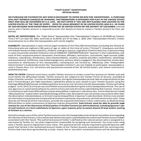 Sweepstakes Official Rules | PDF
