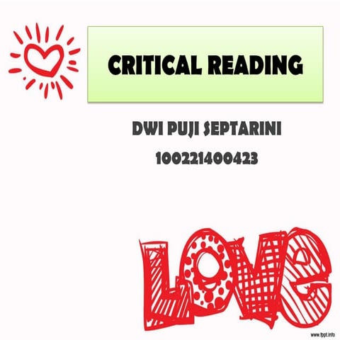 Critical Reading | PPT