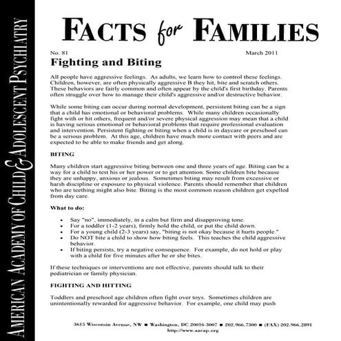 Fighting and biting children | PDF