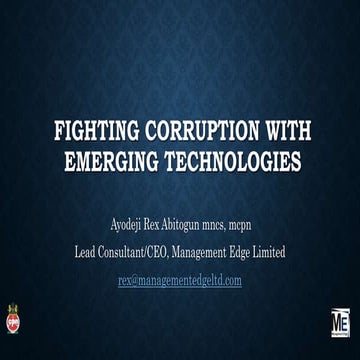 Fighting corruption with emerging technologies | PPTX