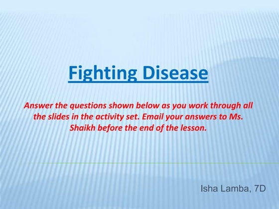 Immunisation against disease powerpoint slideshow | PPT