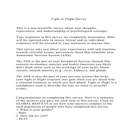 Fight or Flight SurveyThis .docx