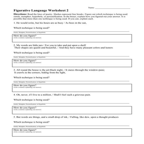 Figurative language-worksheet-02 | PDF