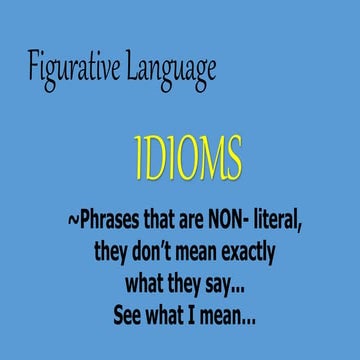 Figurative Language- Idioms | PPTX