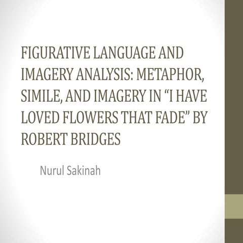 Figurative Language and Imagery Analysis in "I Have Loved Flowers That ...