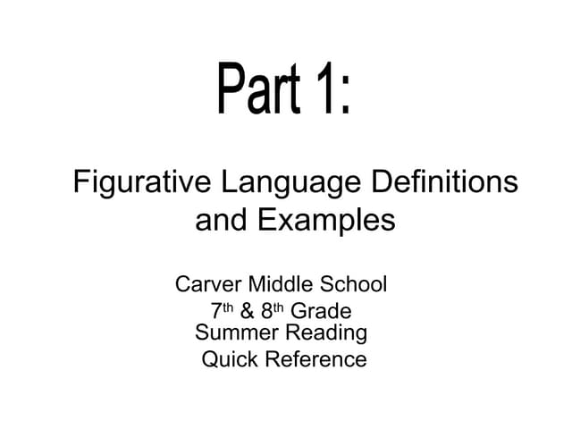 Figurative language power point | PPTX