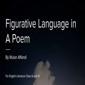 Figurative Language in a Poem | PDF