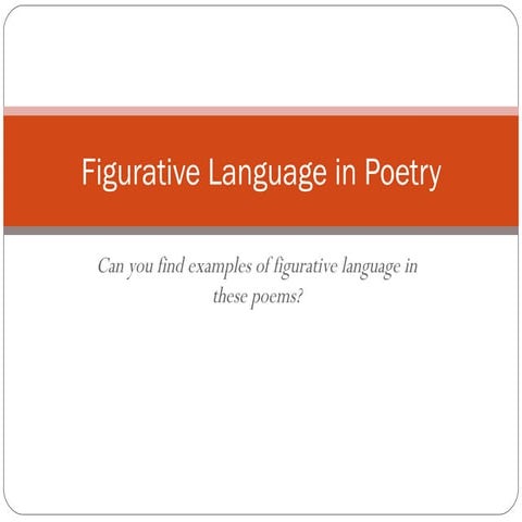 Figurative Language In Poetry | PPT