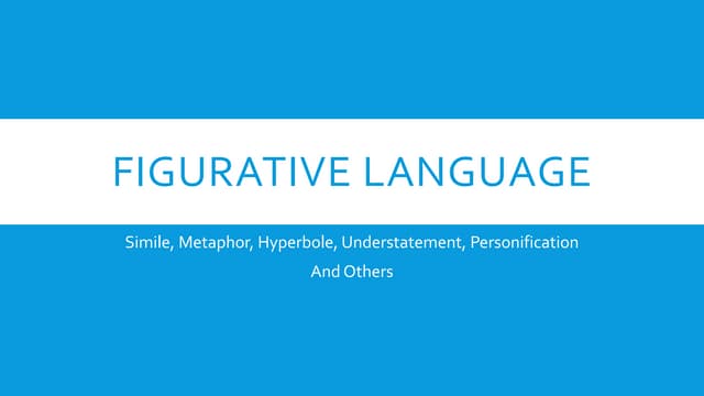 Figurative language simile, metaphor, personification, hyperbole | PPTX