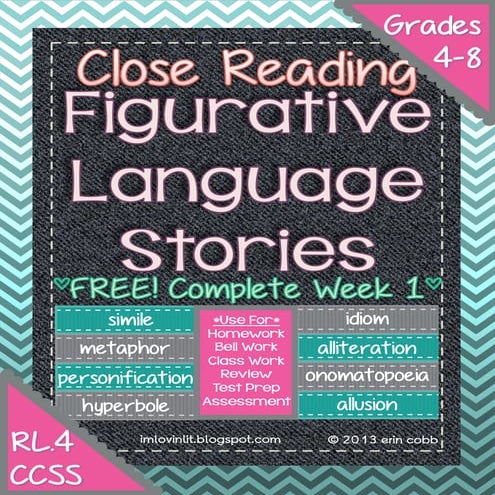 Figurative languagestoriesforclosereadingfree completeweek1-1 | PDF