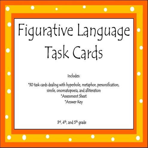 Figurative languagetaskcards 1 | PDF