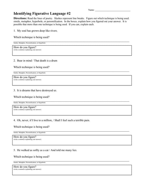 Firework Poetic Devices Activity | PDF