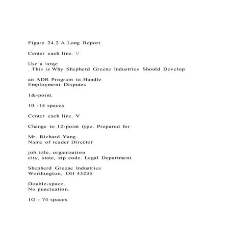 Figure 24.2 A Long ReportCenter each line. Use a ar | DOCX