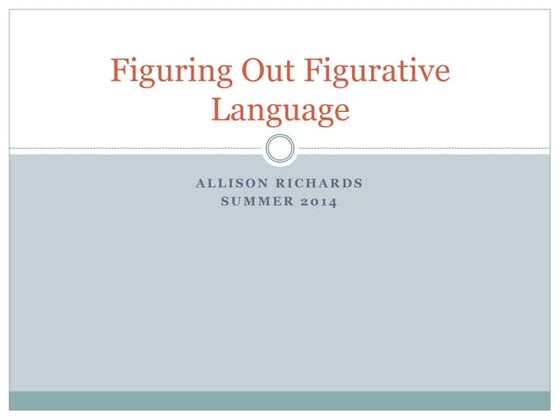 Figurative Language lesson plan | DOCX