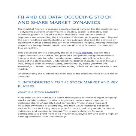 FII and DII Data Analysis PDF (1) (1).pdf