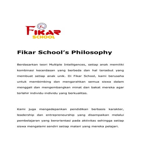 Fikar School Homeschooling | PDF