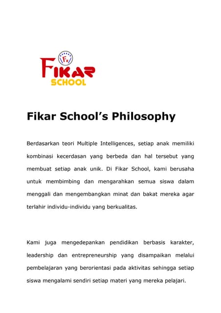 Homeschooling Fikar School presentations