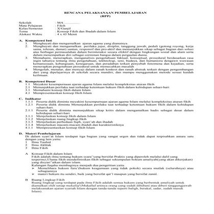 RPP MA Akidah Akhlak Kelas X | PDF