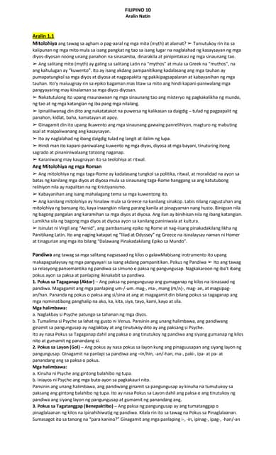 TOS 3rd Final - Fil 10 .pdfSinaunang Paniniwala: Dimensyon ng Buhay at Dimensyon ng Kabilang ...