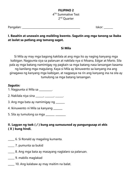 Filipino 6 dlp 21 mga katangian ng tauhan | PDF