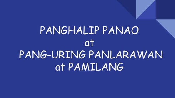 Uri ng pang uring pamilang | PPTX