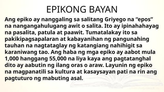 Epiko at Ilang Halimbawa Nitong Tanyag sa Buong Mundo.pptx
