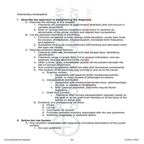 Filamentary keratopathy - moc - 2014, pages 63-65 | PDF