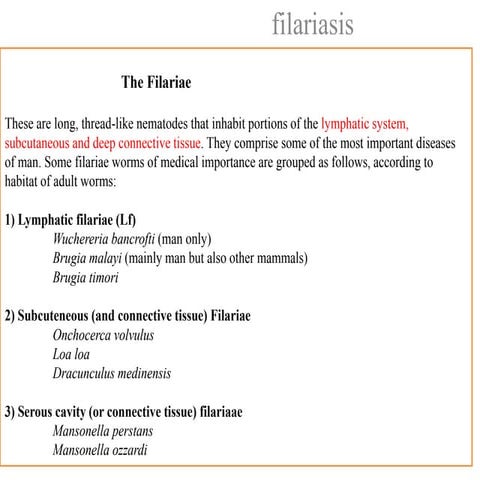 Classification of Microfilaria | DOCX