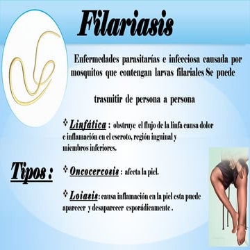 Filariasis, Clasificación, Causas y tratamiento | PPTX