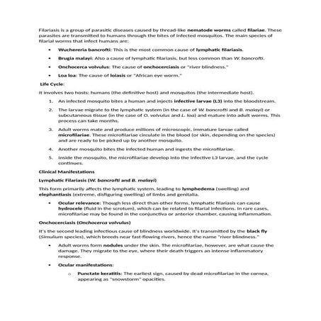 Filariasis.docx microbiology and pathology review note | DOCX