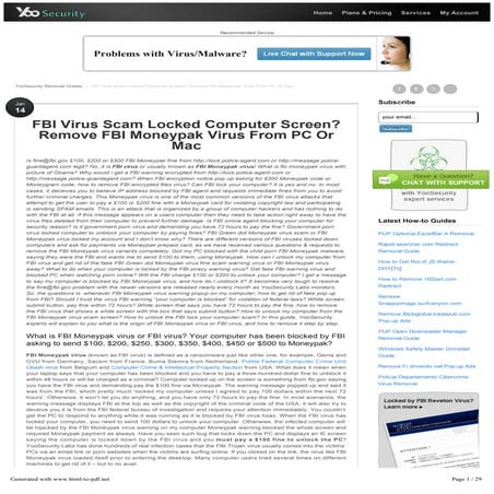 FBI Virus Scam Locked Computer Screen? Remove FBI Moneypak Virus From ...