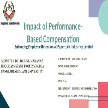 Papertech Performance Based Compensation Pptx