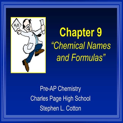 chemistry chapter 9 "Chemical Names and Formulas" | PDF