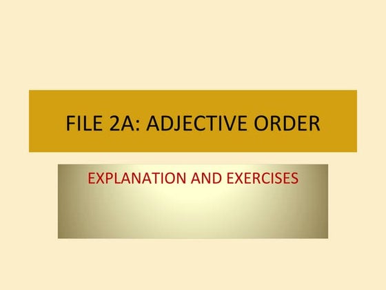 order of adjectives English grade 5 lesson | PPTX
